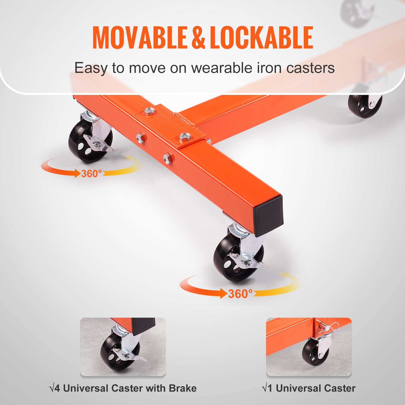 VEVOR Engine Stand, 1500LBS Rotating Engine Stand with 360 Degree ...