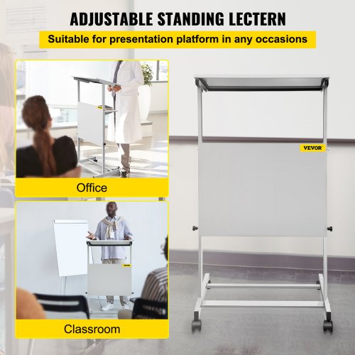 VEVOR Stand Up Lectern, Height Adjustment Portable Pulpit, Lectern ...