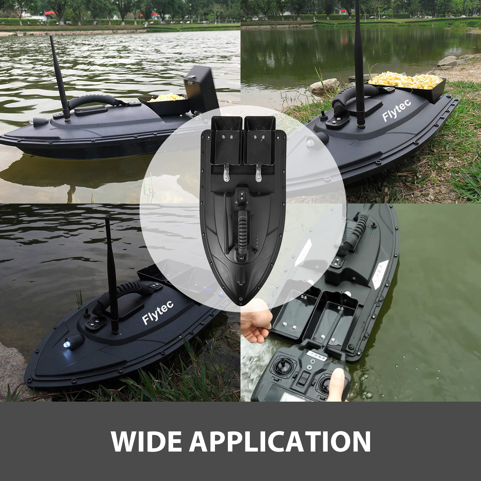 500m Remote Control Fishing Bait Boat Speedboat Fish Finder Ship | VEVOR US