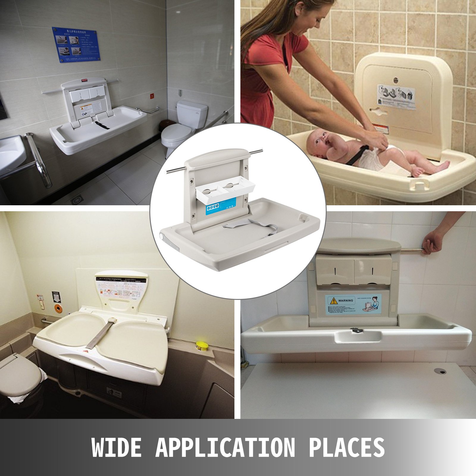 Baby Changing Station Commercial Wall Mounted Diaper Changing Table ...