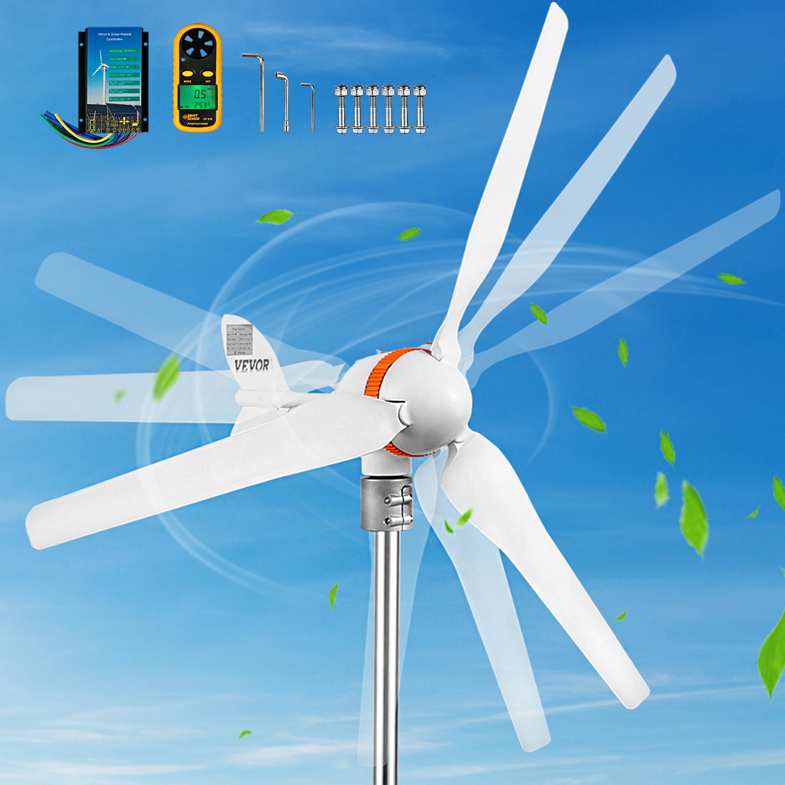 VEVOR Wind Turbine Generator, 12V/AC Wind Turbine Kit, 400W Wind Power ...