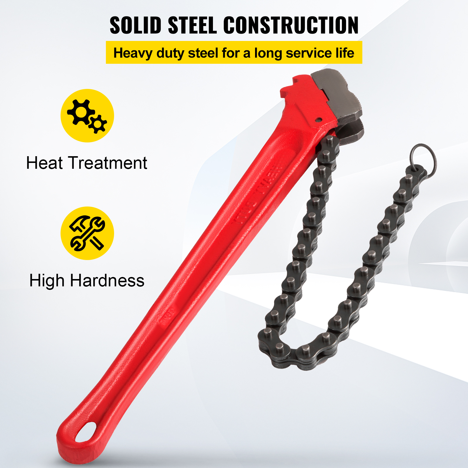 VEVOR 36" Pipe Chain Wrench, Steel Ratcheting Wrench 30" Chain 7.5 ...