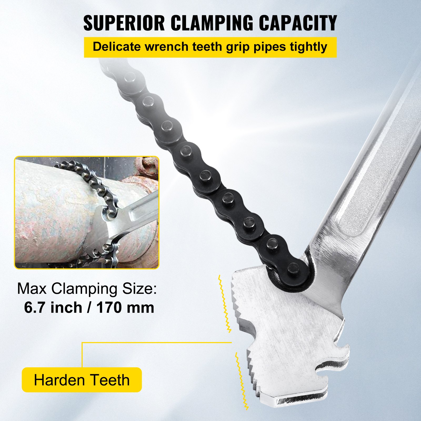 VEVOR 24 Inch Pipe Chain Wrench Heavy Duty 6.7 Inch Chain Wrench | VEVOR AU