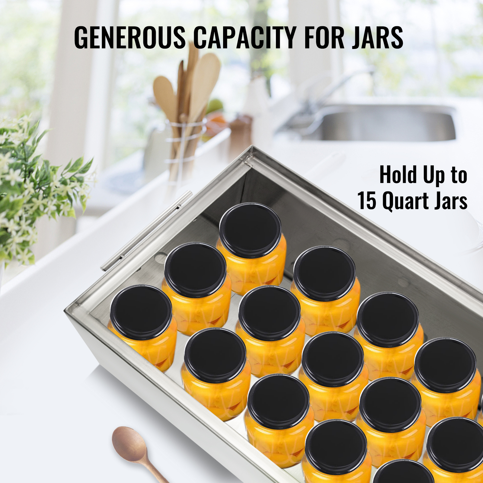 VEVOR Water Bath Canner, 15 Quart Stove Top Canner Pot, Boiling Water ...