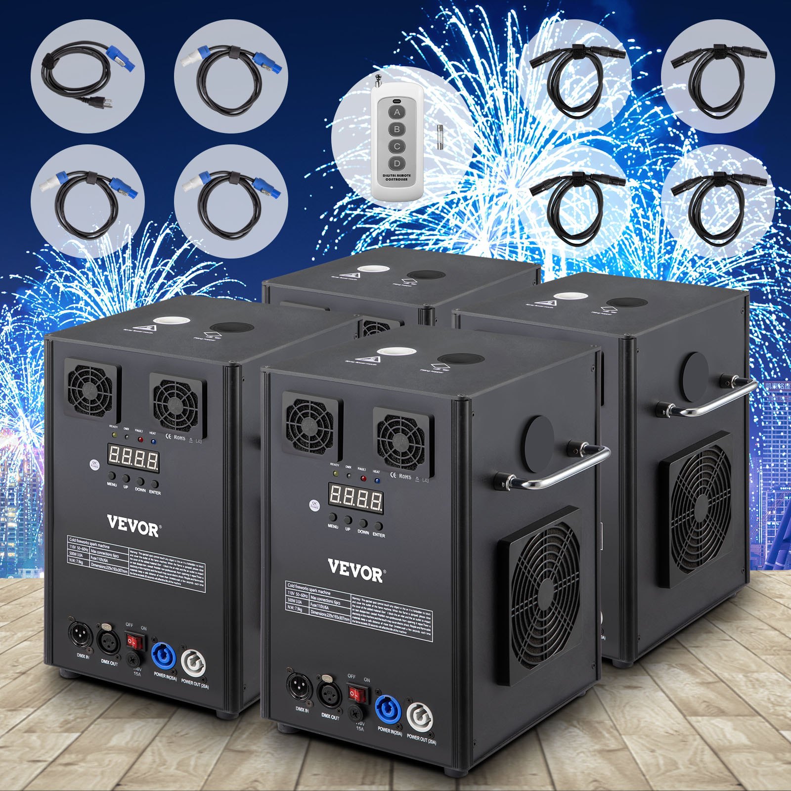 VEVOR 700W 2pcs Large Stage Equipment Special Effect Machine, Smart DMX ...