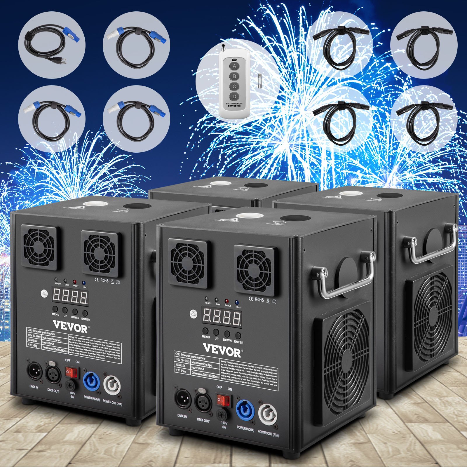 VEVOR Stage Equipment Special Effect Machine, 500W 4pcs Stage Effect ...