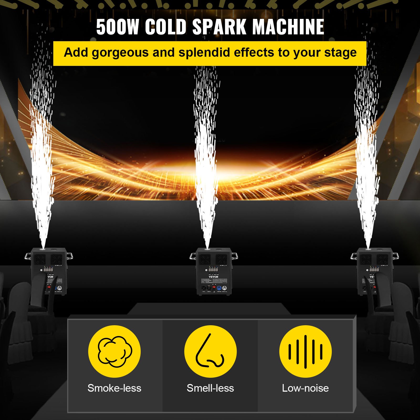VEVOR Stage Equipment Special Effect Machine, 500W Stage Lighting Effect Machine with Wireless ...
