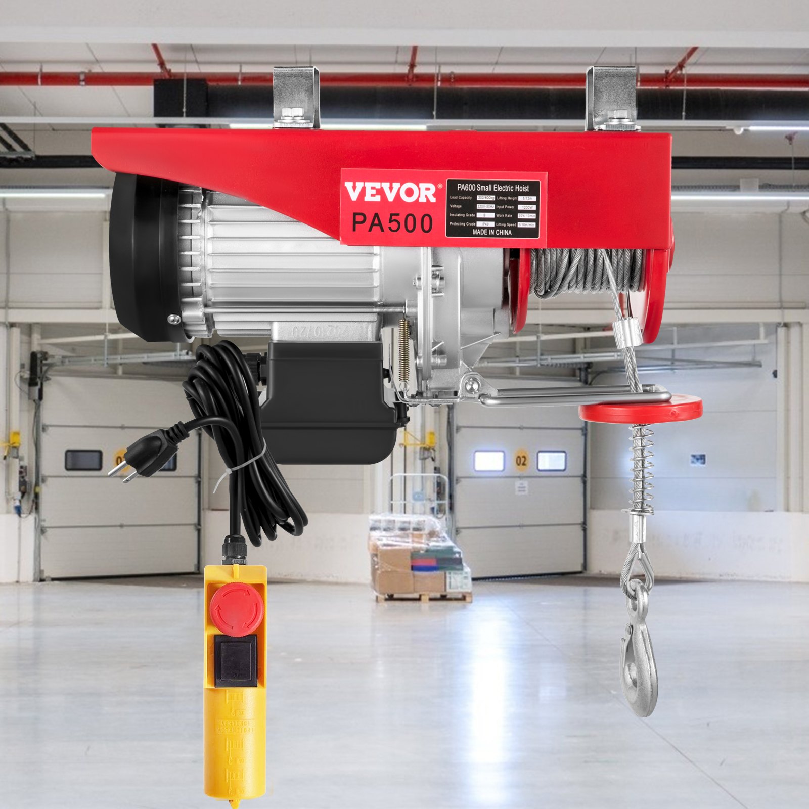 VEVOR Electric Hoist, 1100LBS Electric Winch, Steel Electric Lift, 110V ...