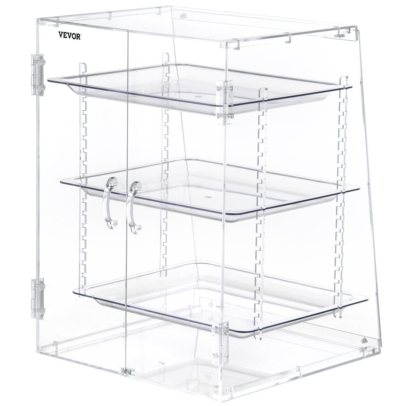 VEVOR Pastry Display Case, 3-Tier Removable Shelves Bakery Display Case ...