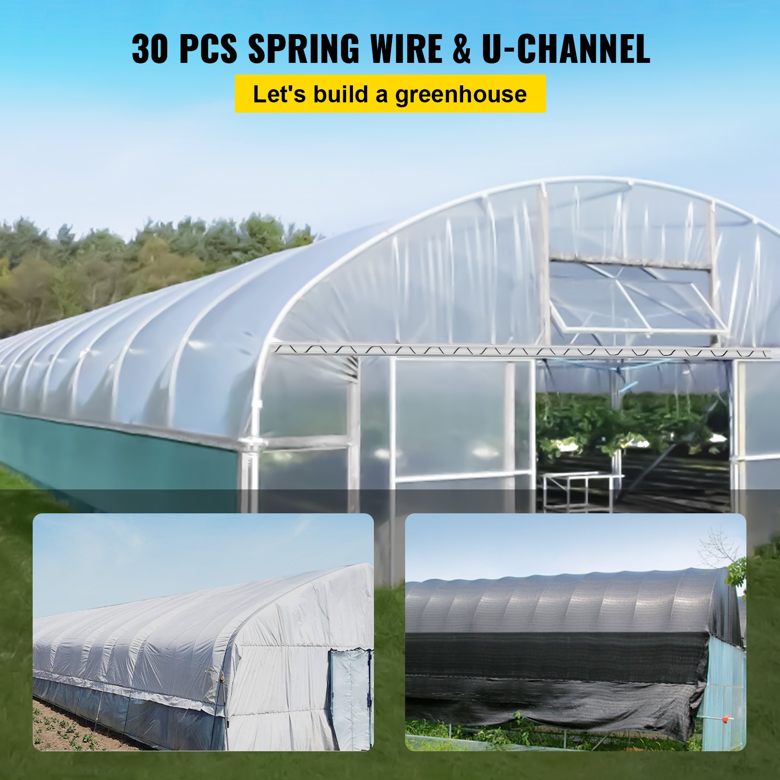 VEVOR Wiggle Wire and Lock Channel, 6.56ft Spring Lock & U-Channel ...