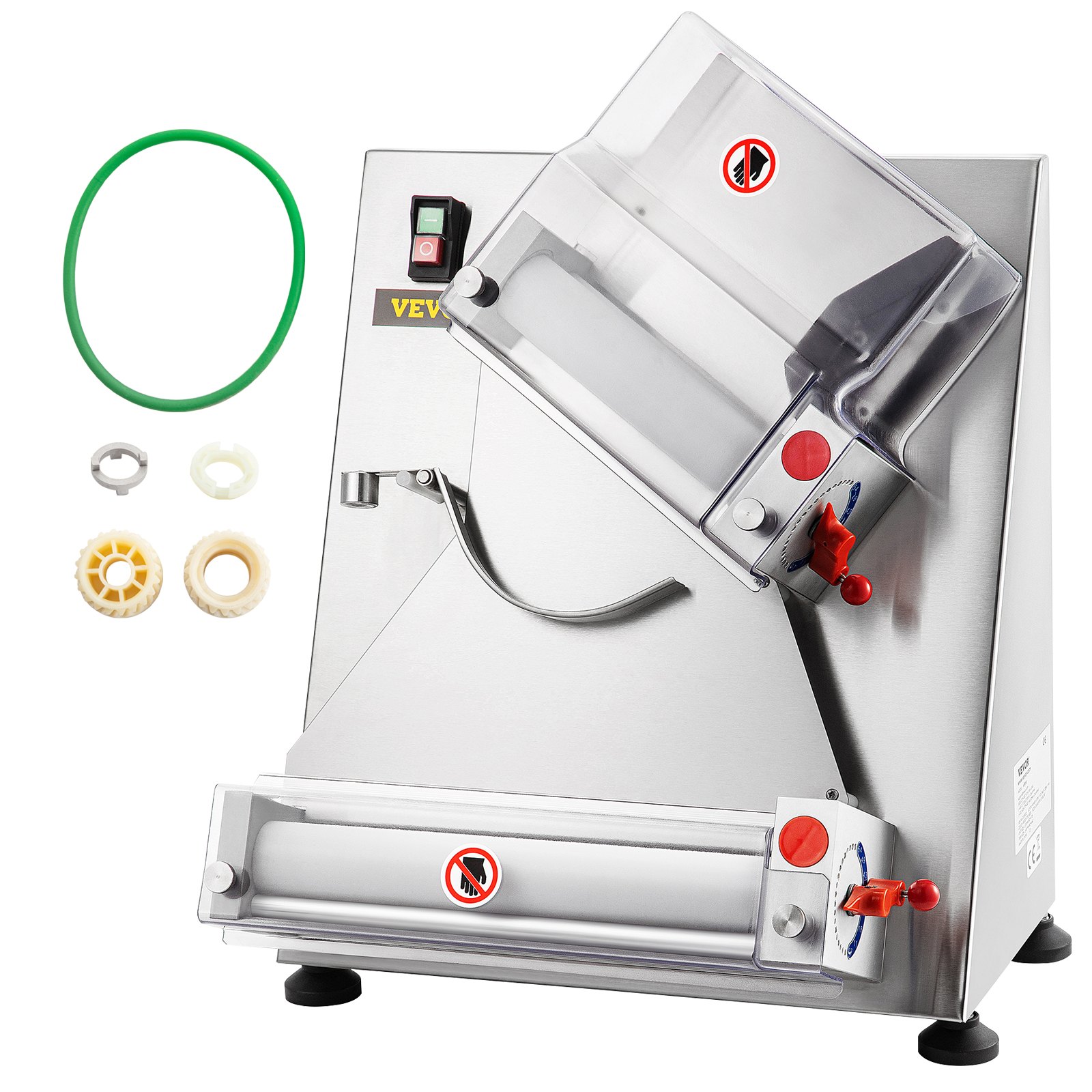 VEVOR Pizza Dough Roller Sheeter, Max 12" Automatic Commercial Dough ...