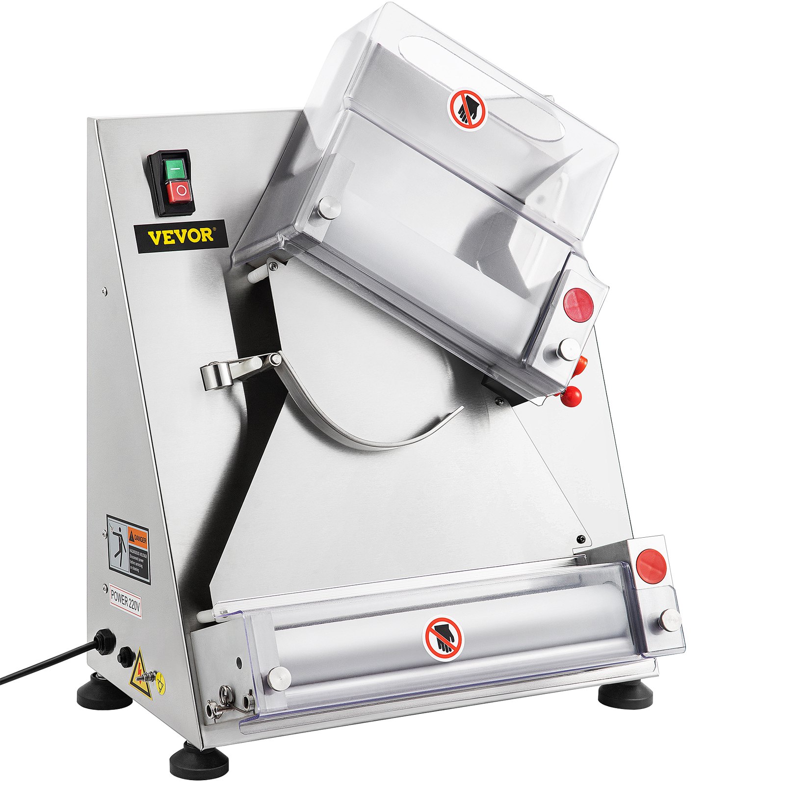 VEVOR Pizza Dough Roller Sheeter, Max 12" Automatic Commercial Dough ...