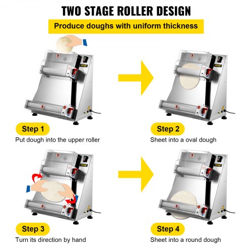 Electric Dough Sheeter Stainless Steel Pizza Dough Roller Sheeter 110v ...