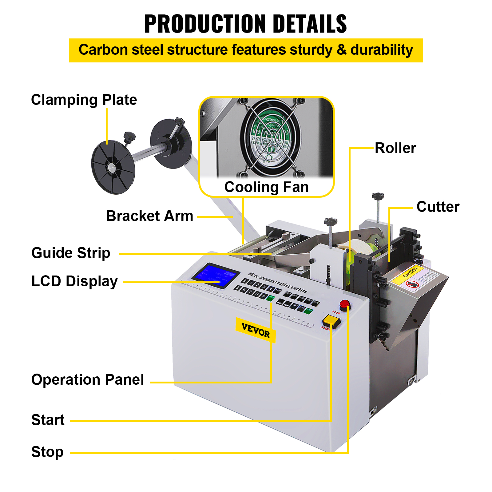 350W Automatic Heat-shrink Tube Cutting Machine Cable Pipe Cutter ...