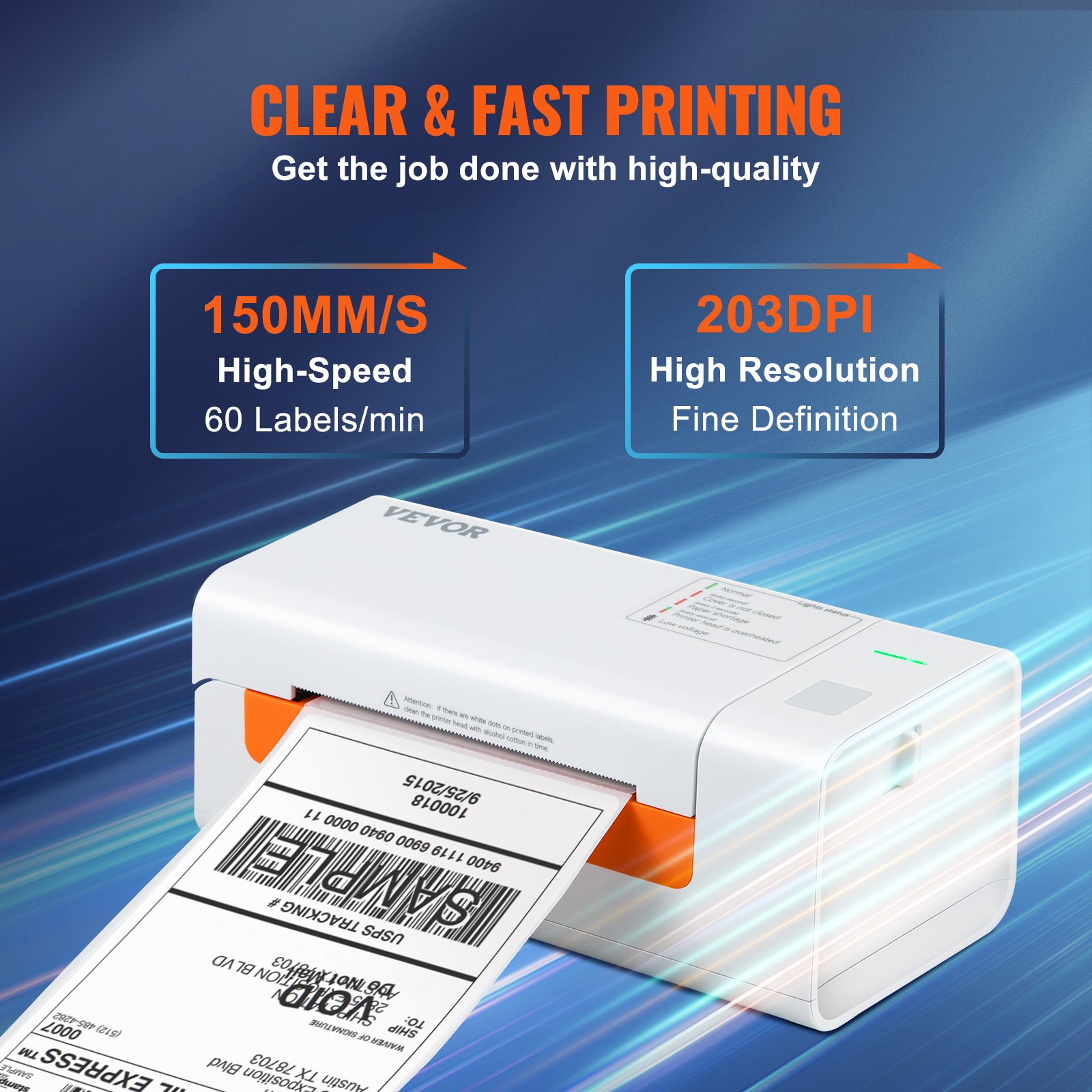 VEVOR Thermal Label Printer, Shipping Label Printer for 4" x 6 ...