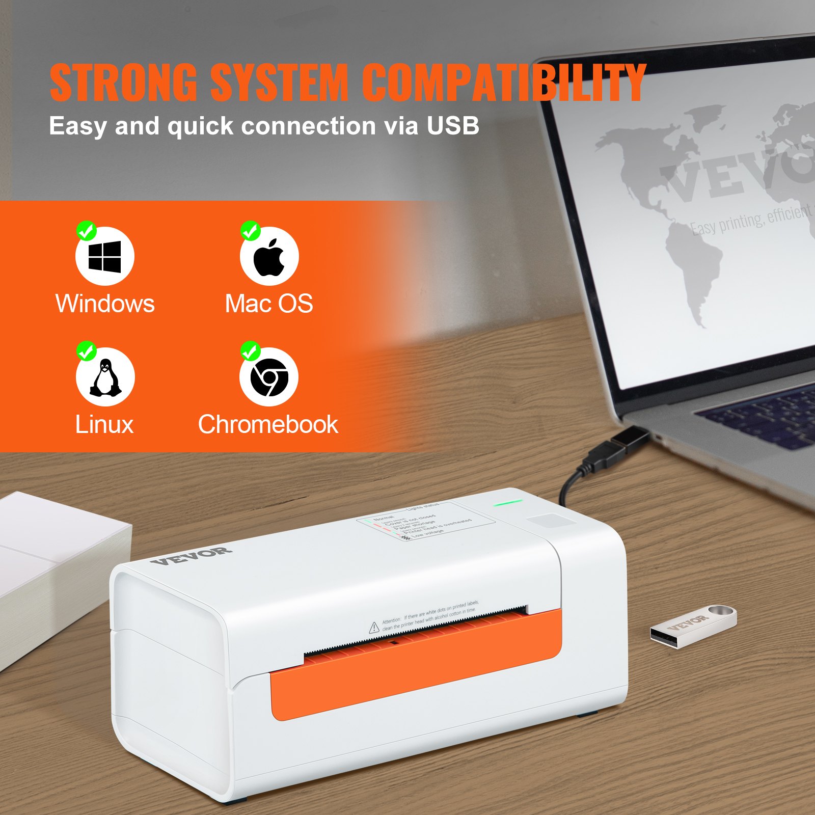 VEVOR VEVOR Thermal Label Printer, 4x6 Label Printer, Thermal Label ...