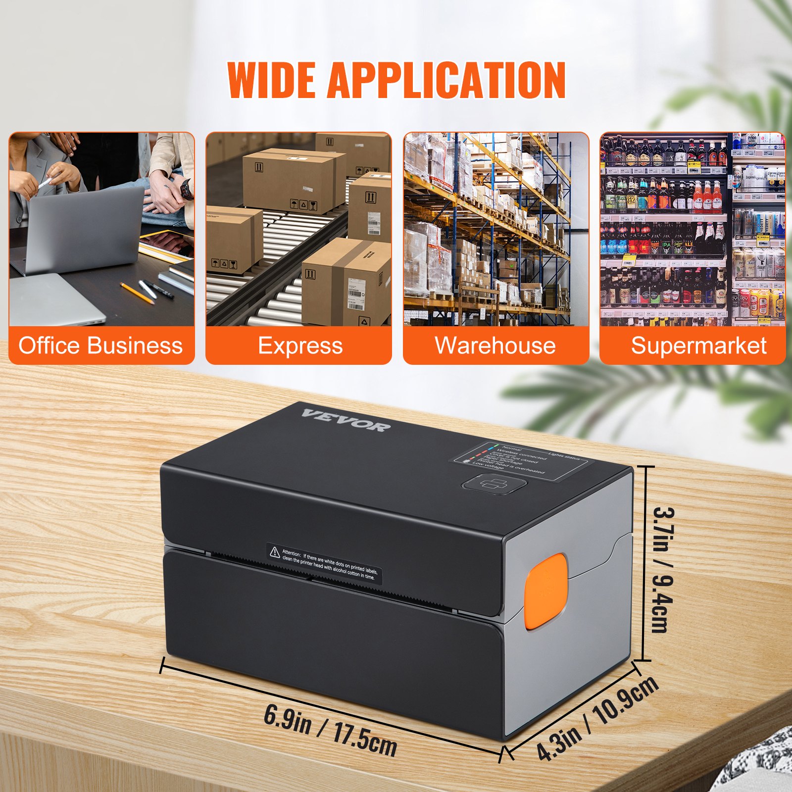 VEVOR Thermal Shipping Label Printer 4X6 300DPI via USB for Amazon eBay ...