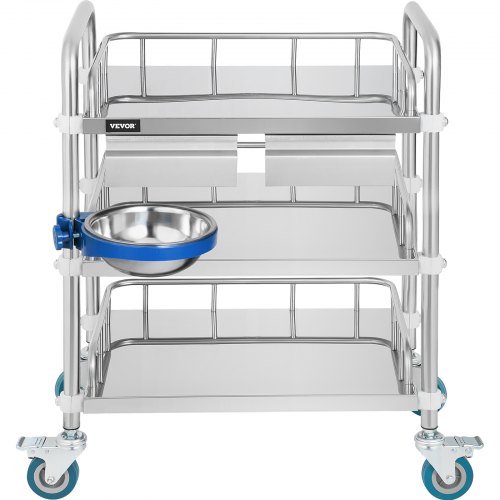 VEVOR Lab Cart 3 Layers Double Drawers Medical Cart with Wheels 1 ...
