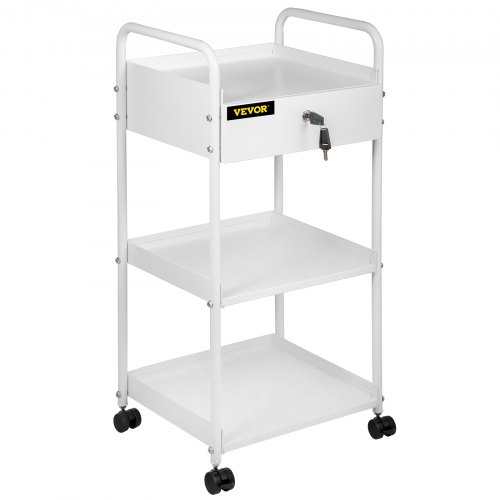 Vevor Trolley Cart Dental Lab Trolley Steel Mobile Rolling Serving Cart ...