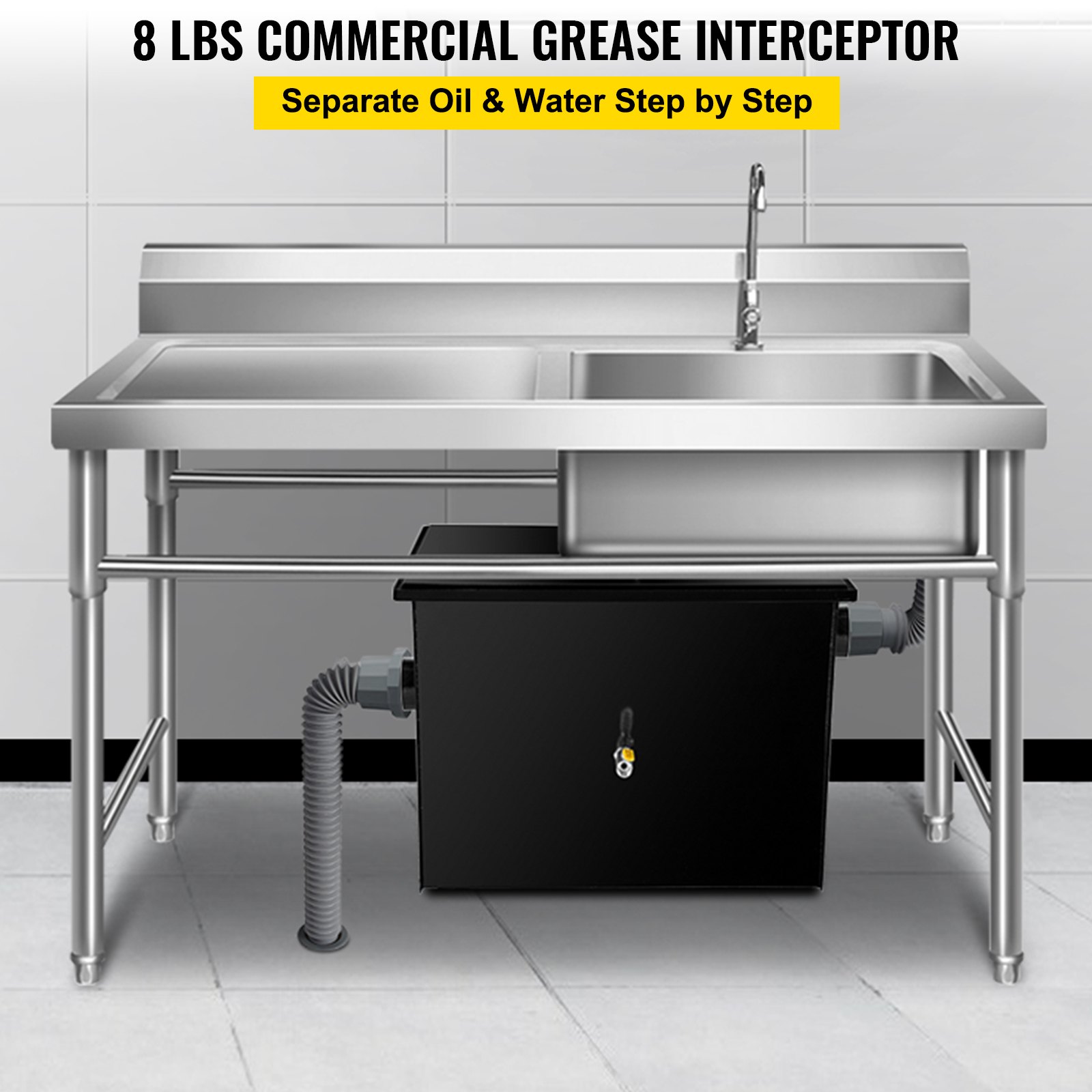 VEVOR Commercial Grease Interceptor 8 LB, Carbon Steel Grease Trap 4 ... VEVOR Commercial Grease Interceptor 8 LB, Carbon Steel Grease Trap 4 ...