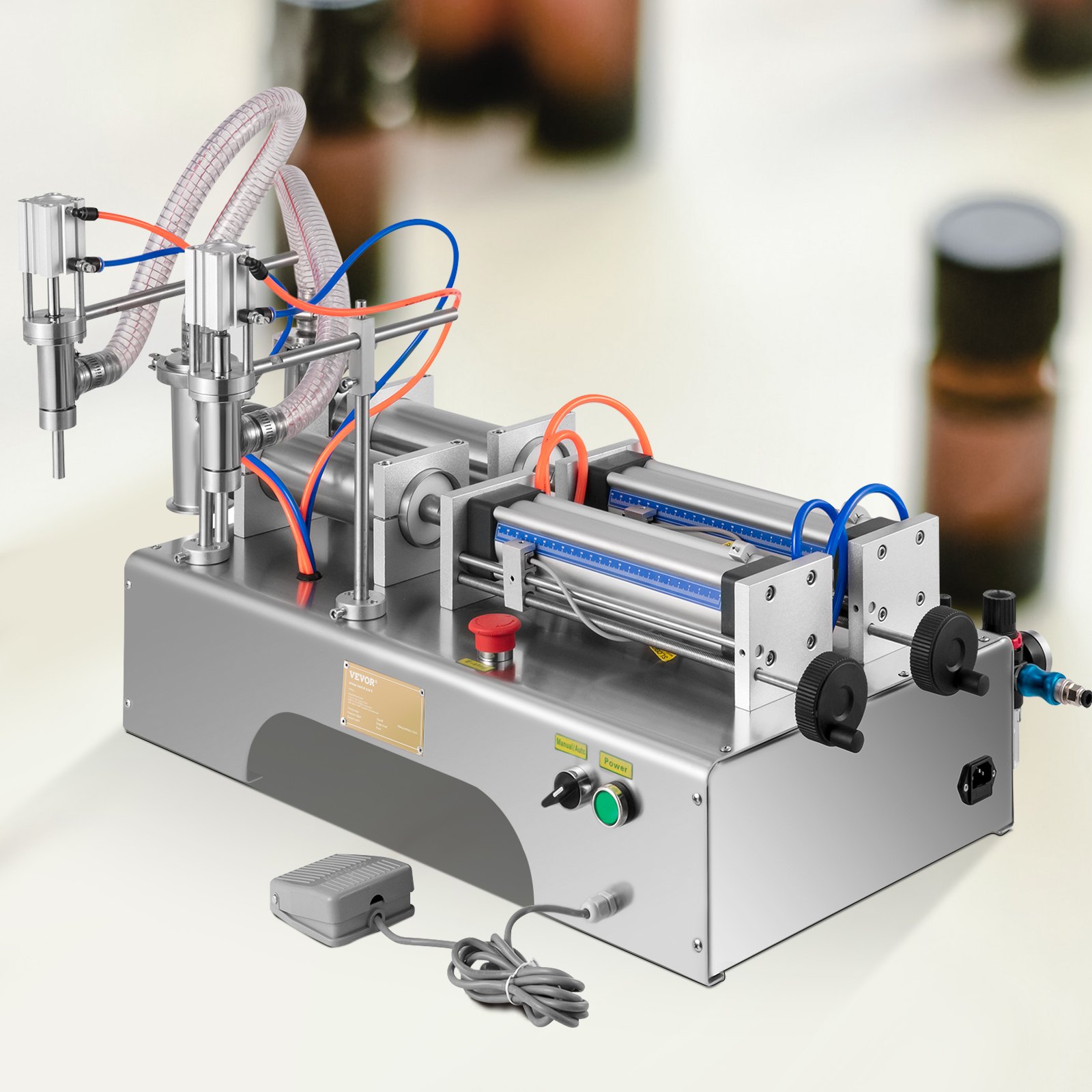 VEVOR Pneumatic Liquid Filling Machine 50-500ml, Liquid Filler Machine ...
