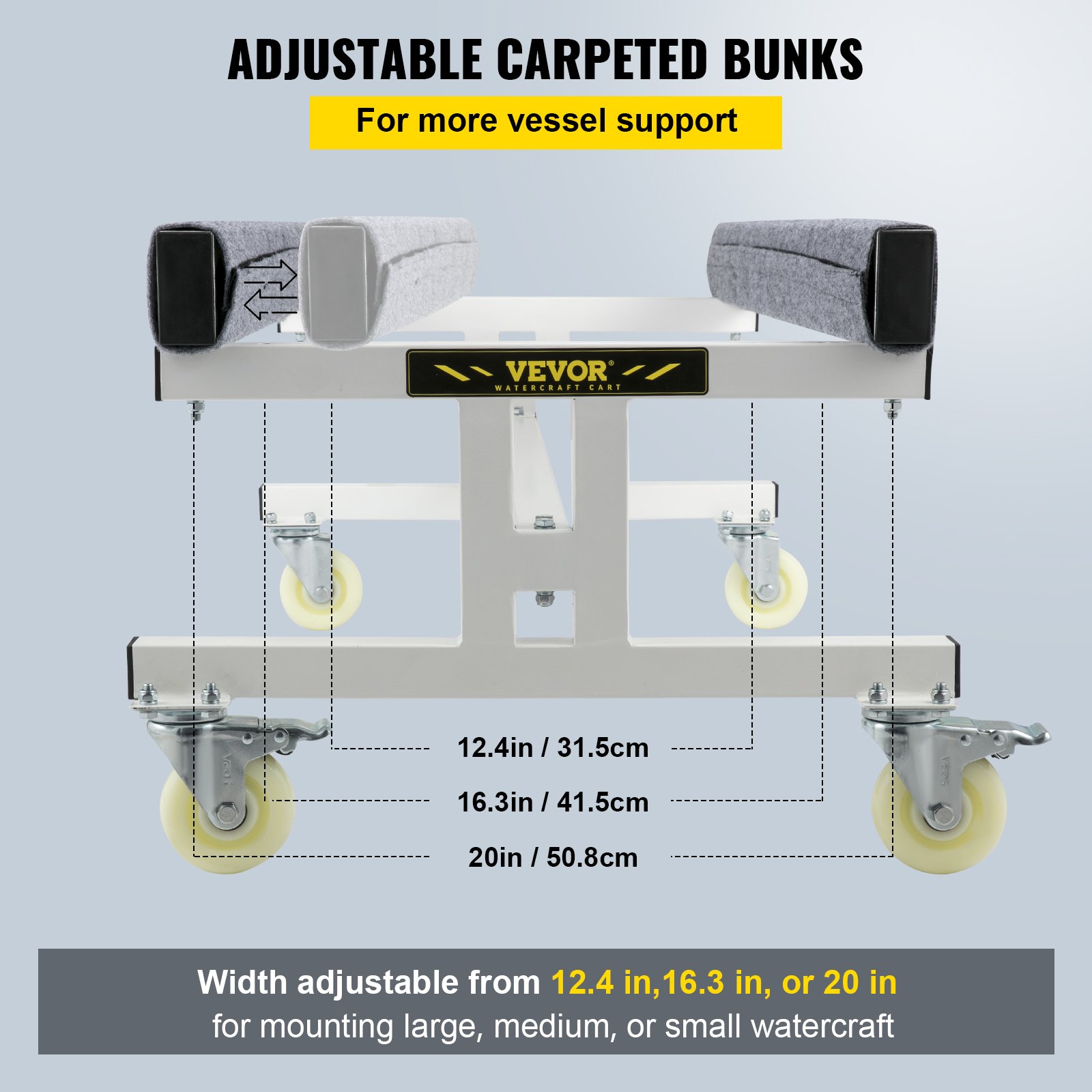 VEVOR Watercraft PWC Dolly, 1300 LBS Capacity Jet Ski Stand, Adjustable ...