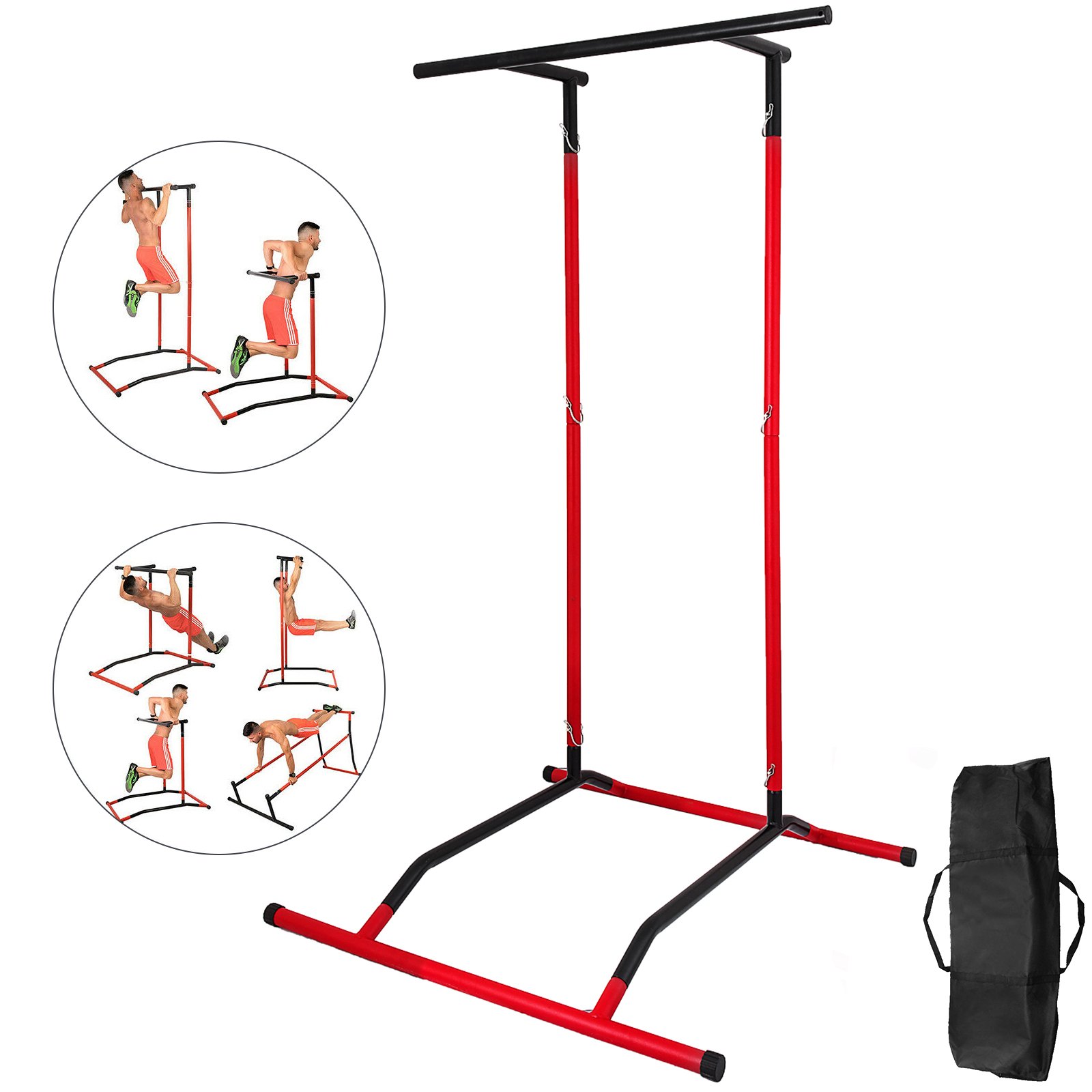 VEVOR Dip Pull Up Station Adjustable Power Tower Dip Station Multi ...