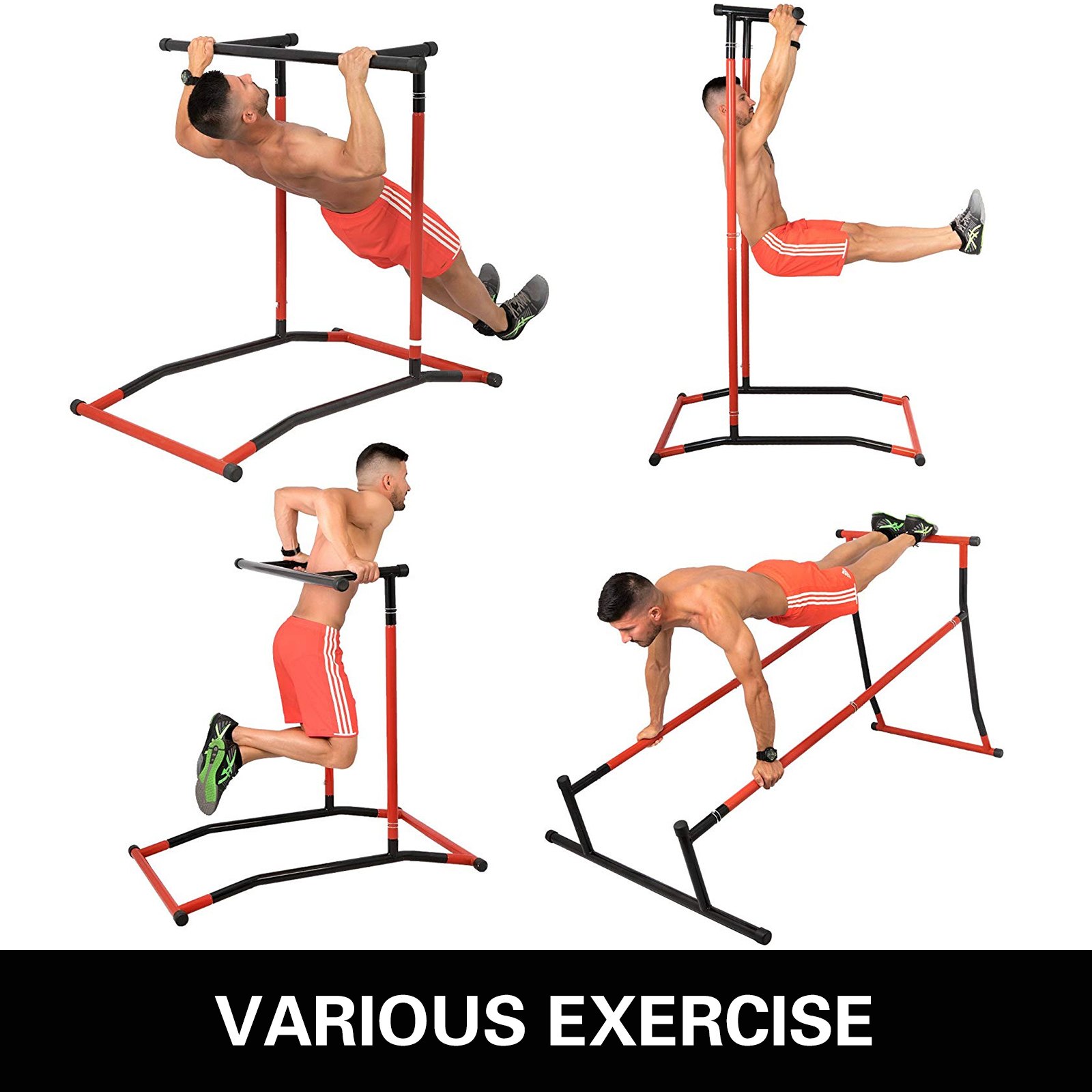 VEVOR Dip Pull Up Station Adjustable Power Tower Dip Station Multi ...