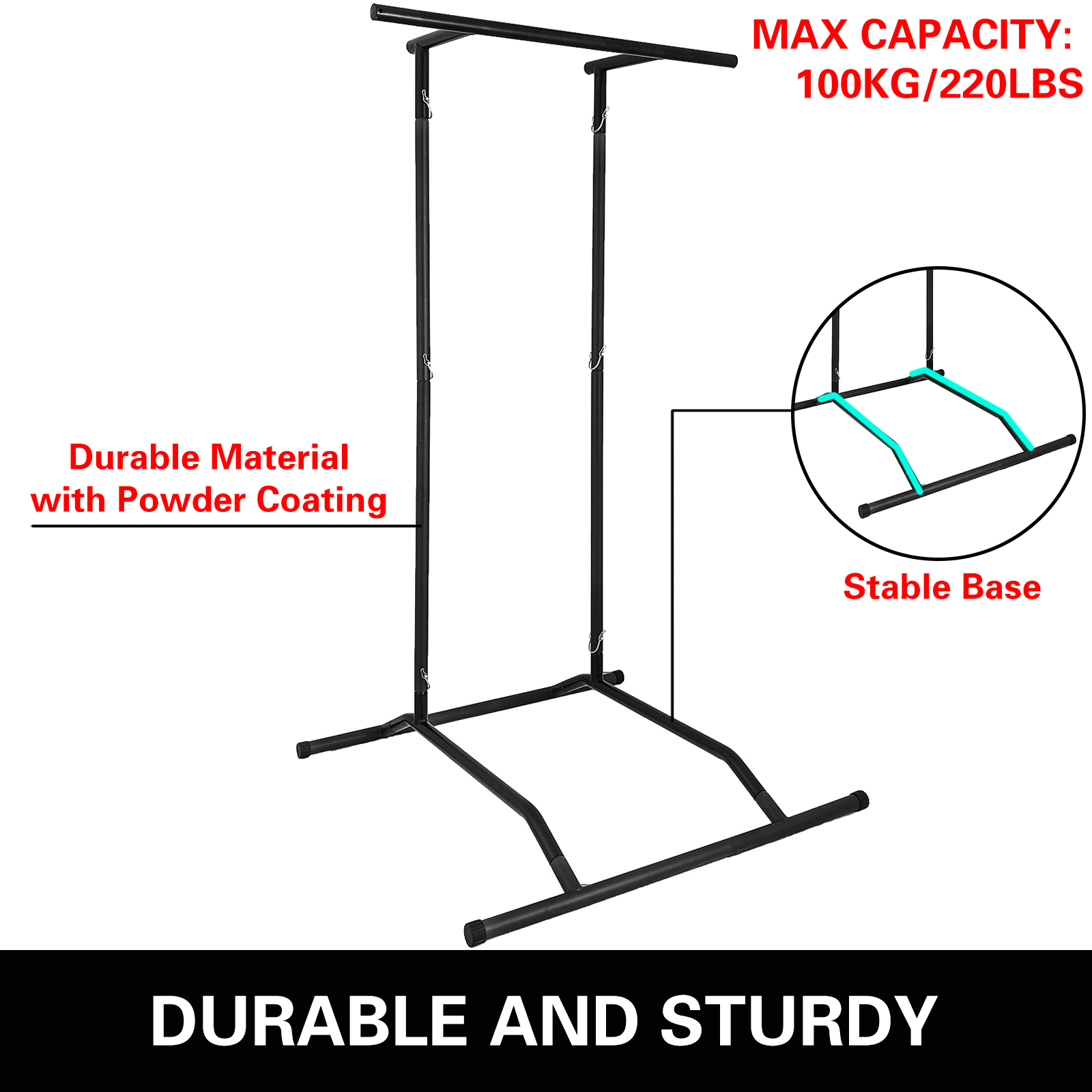 Portable Pull Up Dip Station Gym Bar Power Tower Chin Up Equipment ...