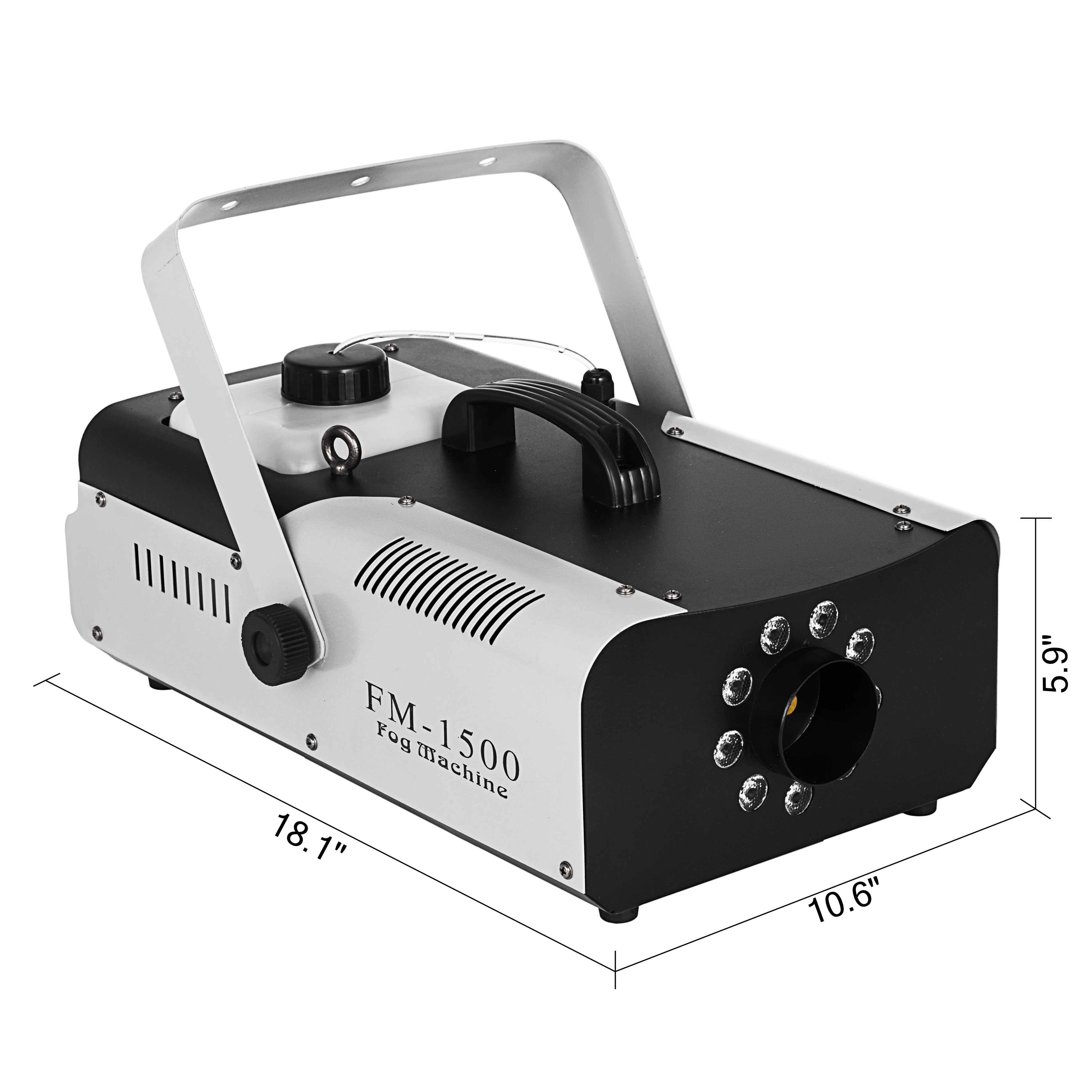 1500W Smoke Fog Machine 9 LED Lights Remote Control DJ Party Stage ...