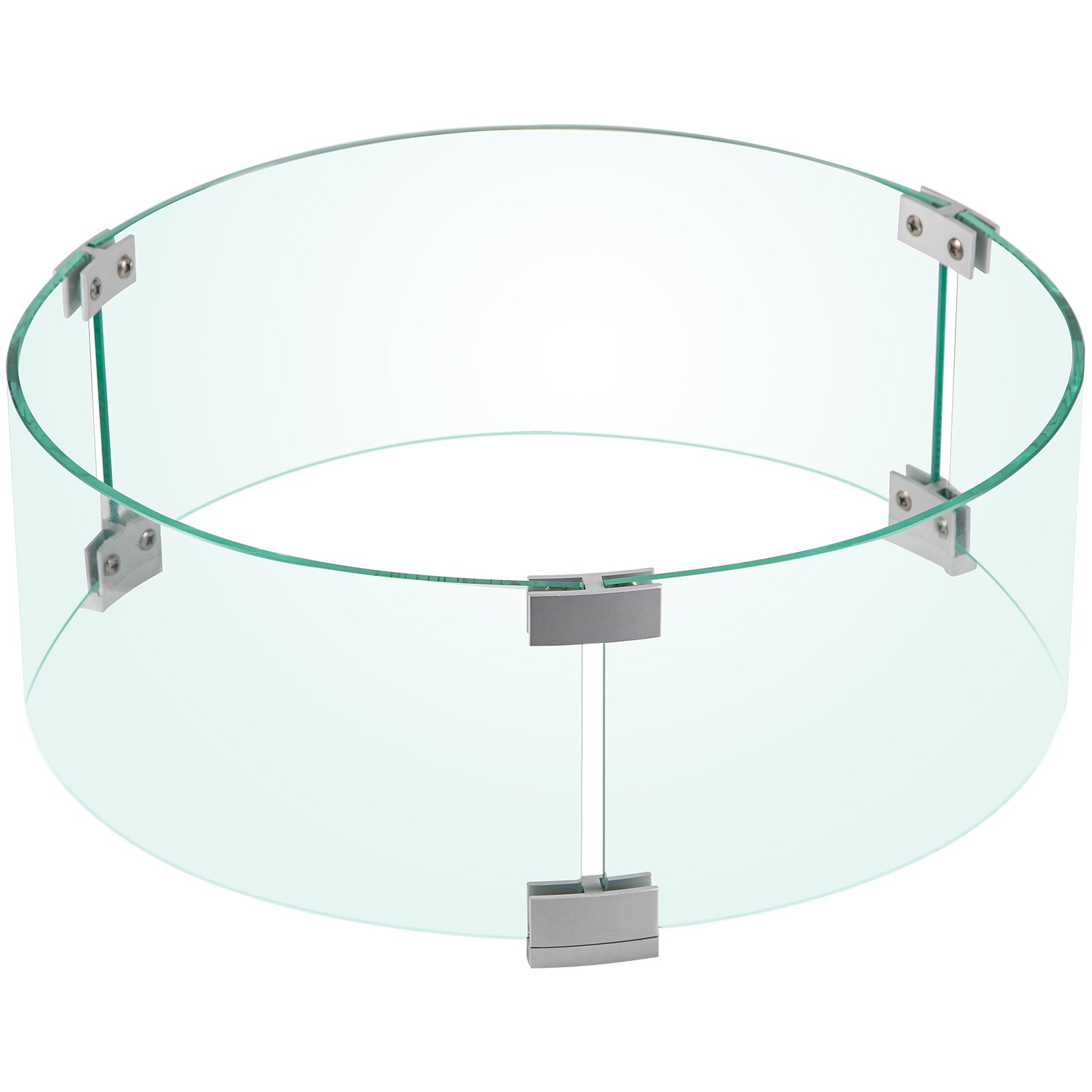 VEVOR Fire Pit Wind Guard, 17 x 17 x 6 Inch Glass Flame Guard, Round ...