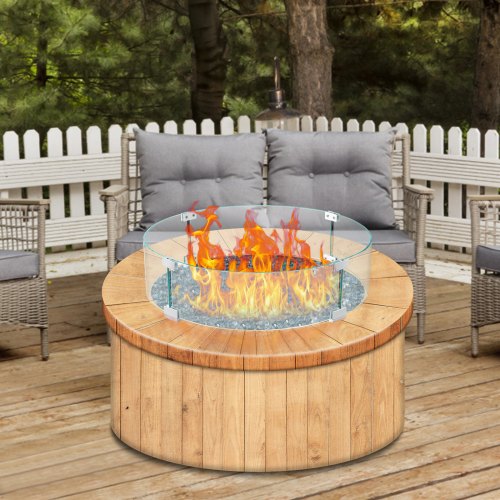 VEVOR Fire Pit Wind Guard, Glass Flame Guard, Round Glass Shield, 1/4 ...