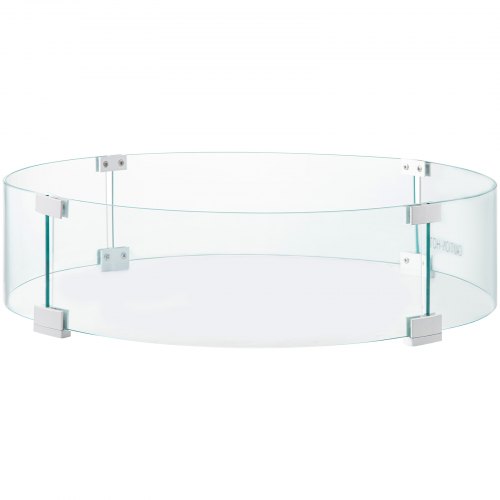 VEVOR Fire Pit Wind Guard, Glass Flame Guard, Round Glass Shield, 1/4 ...
