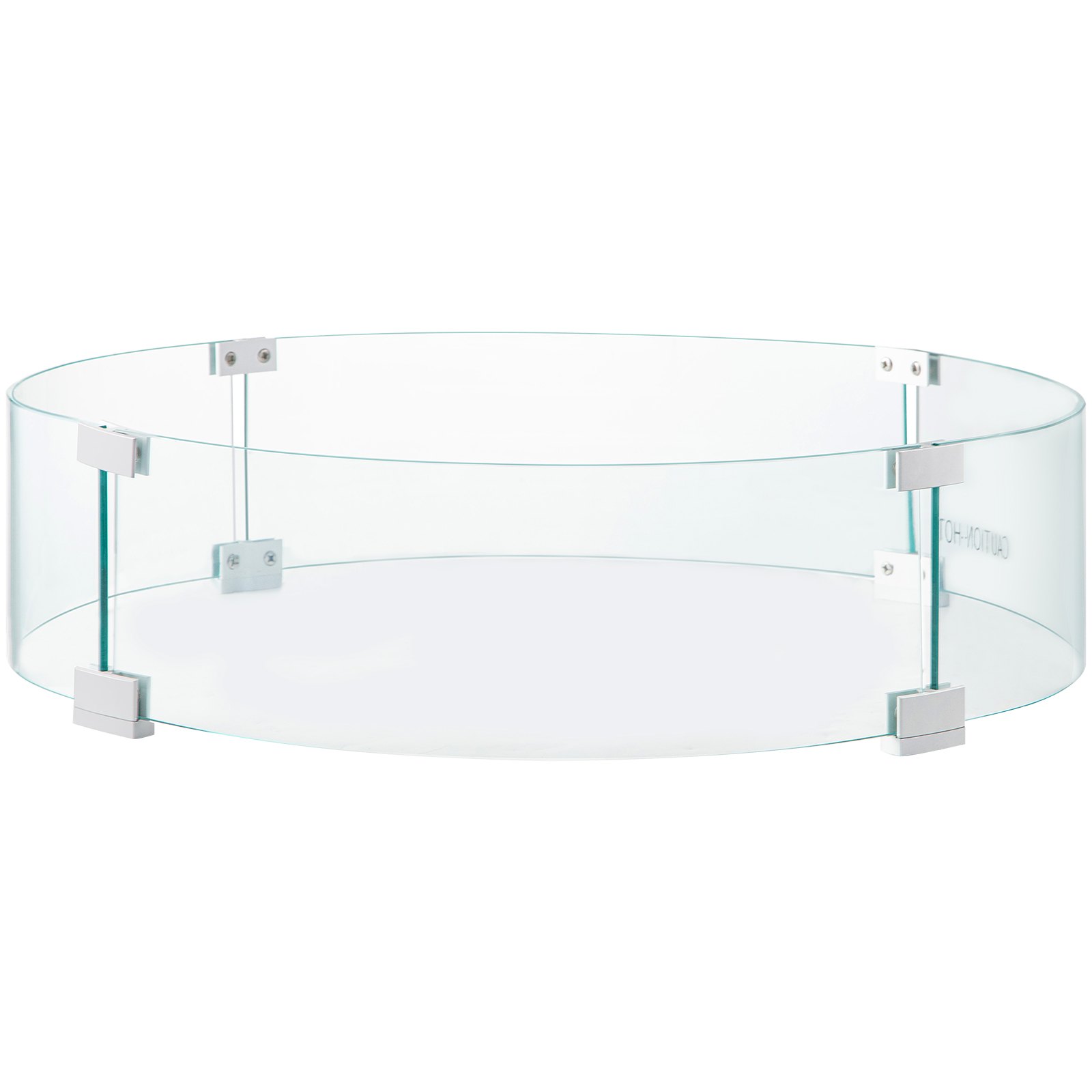 VEVOR Fire Pit Wind Guard, 26 x 26 x 6 Inch Glass Flame Guard, Round ...
