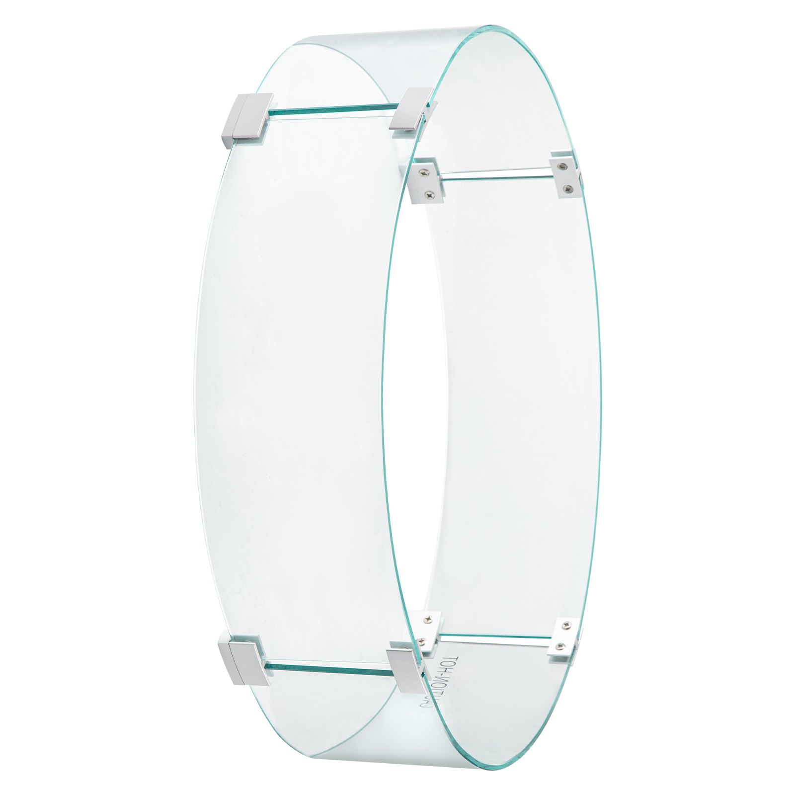 VEVOR Fire Pit Wind Guard, 26 x 26 x 6 Inch Glass Flame Guard, Round ...