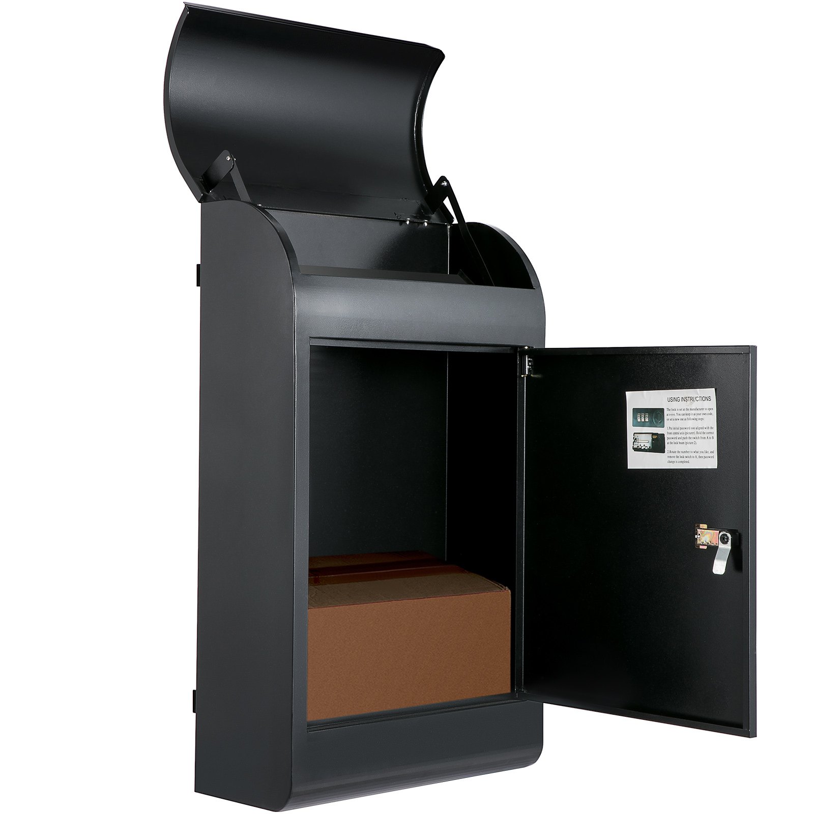 Wall Mount Mailbox Drop Box Steel Extra Large Mailbox With Locked Key ...