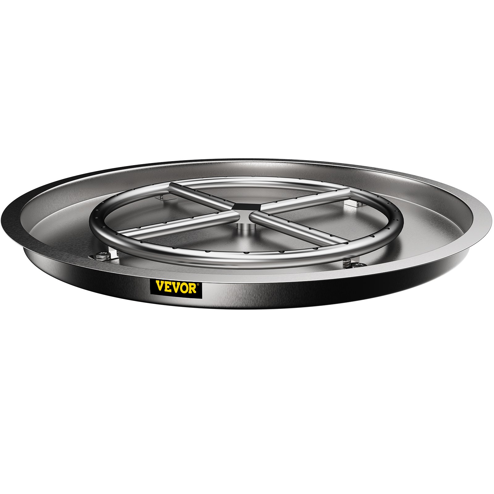 VEVOR Drop in Fire Pit Pan, 19" x 19" Round Fire Pit Burner, Stainless ...