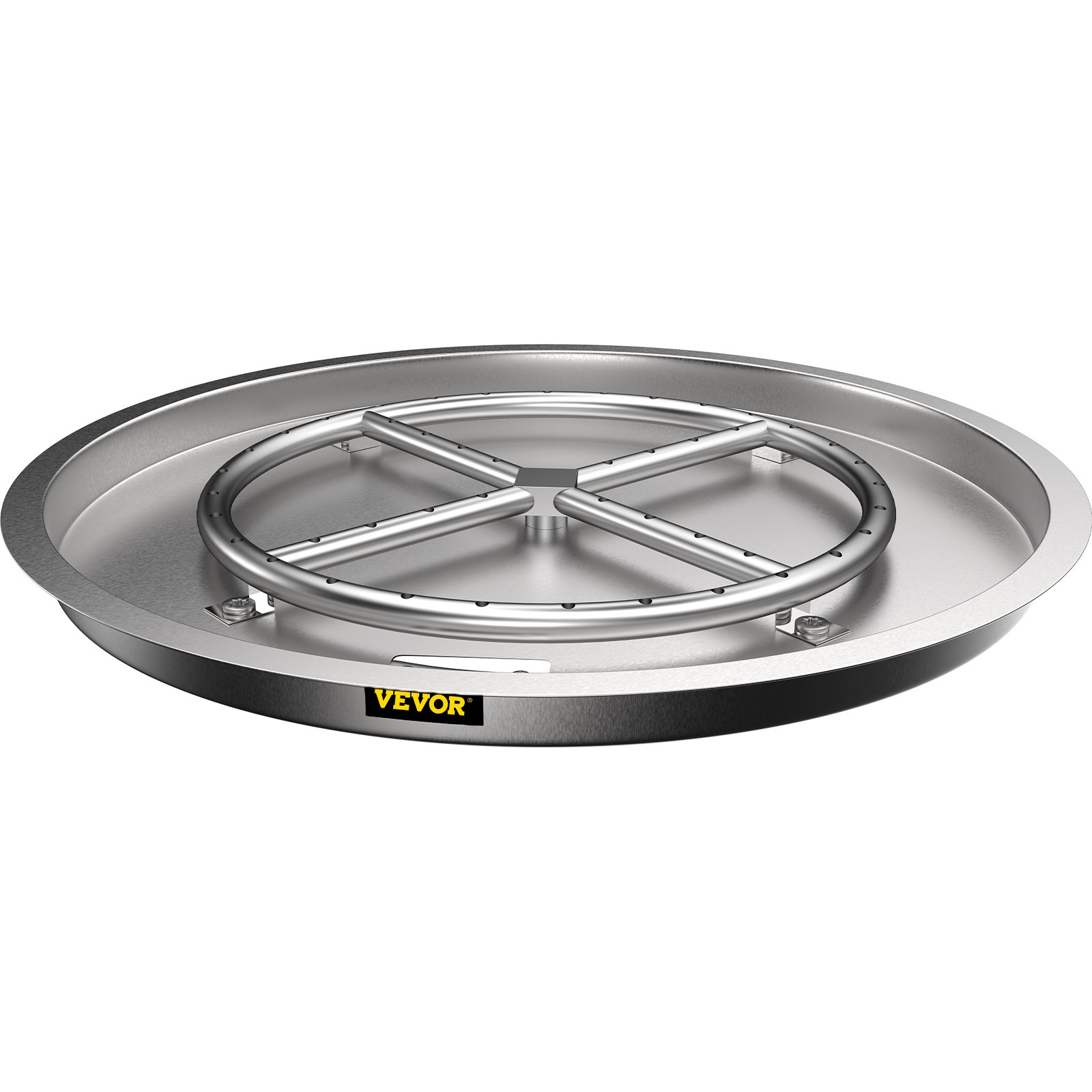 VEVOR Drop in Fire Pit Pan, 19" x 19" Round Fire Pit Burner, Stainless ...
