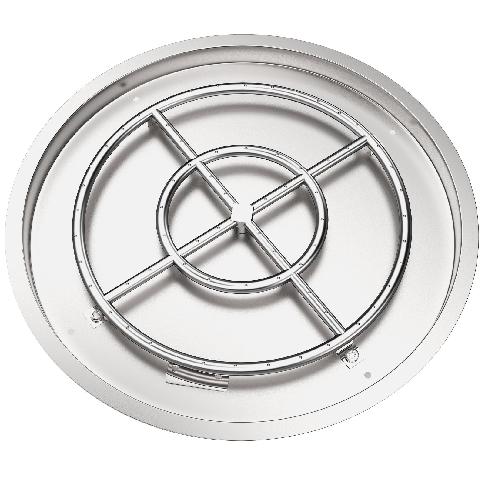 VEVOR Drop in Fire Pit Pan, 25" x 25" Round Fire Pit Burner, Stainless ...