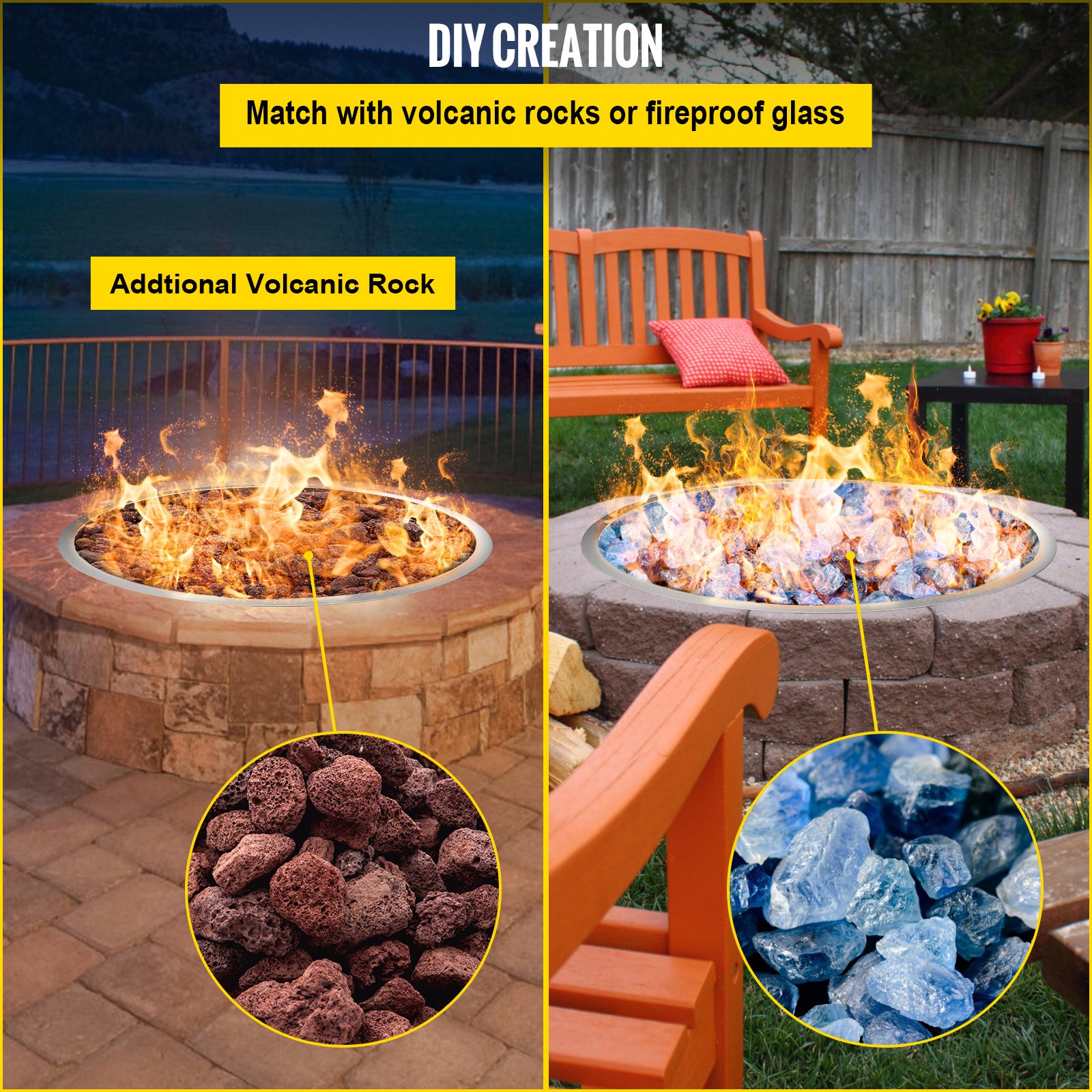 VEVOR VEVOR Drop in Fire Pit Pan Gas Fire Pan 31" x 31" Fire Pit Pan ...