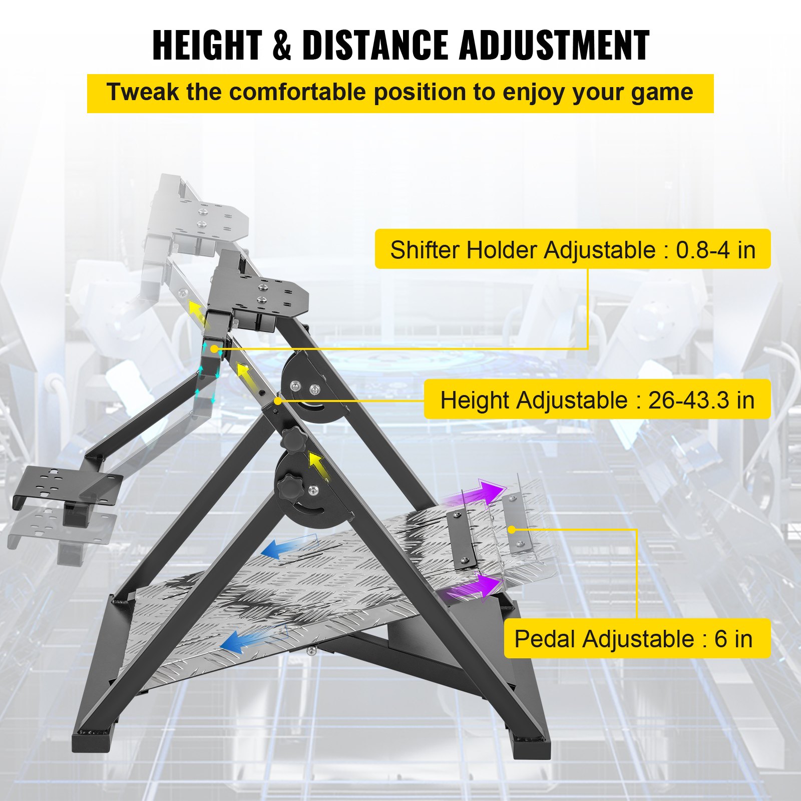 VEVOR VEVOR G920 Racing Steering Wheel Stand Shifter Mount fit for ...
