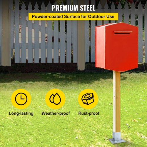 VEVOR Post Base, 4"x4" Mailbox Base Plate, Granite Powder-Coated Fence ...