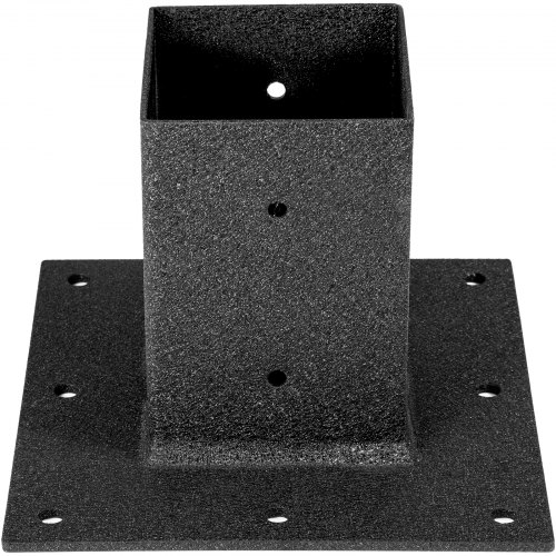 VEVOR Post Base, 4"x4" Mailbox Base Plate, Black Powder-Coated Fence ...