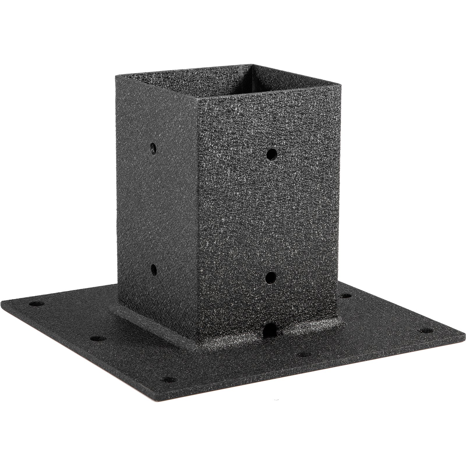 VEVOR Post Base, 4"x4" Mailbox Base Plate, Black Powder-Coated Fence ...