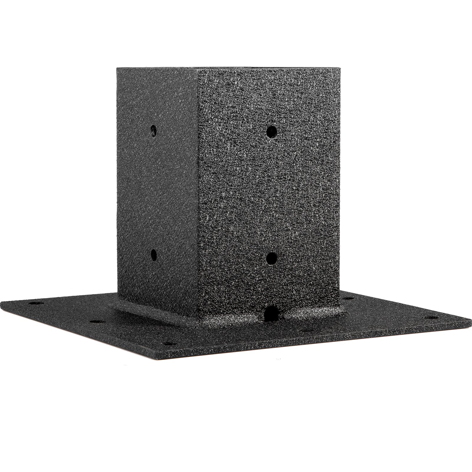 VEVOR Post Base, 4"x4" Mailbox Base Plate, Black Powder-Coated Fence ...