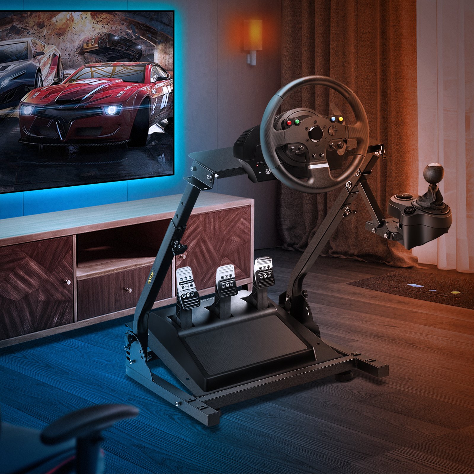 Racing Simulator Steering Wheel Stand for G29 PS4 PC PRO V2 | VEVOR US