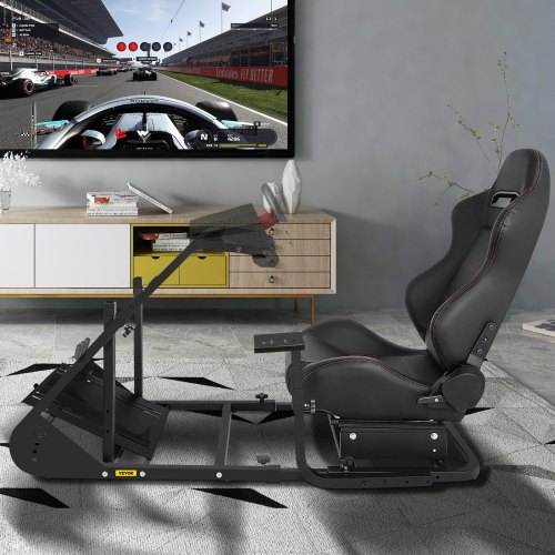 Rs6 Racing Simulator Cockpit Gaming Chair W/ Stand Stretchable Height ...