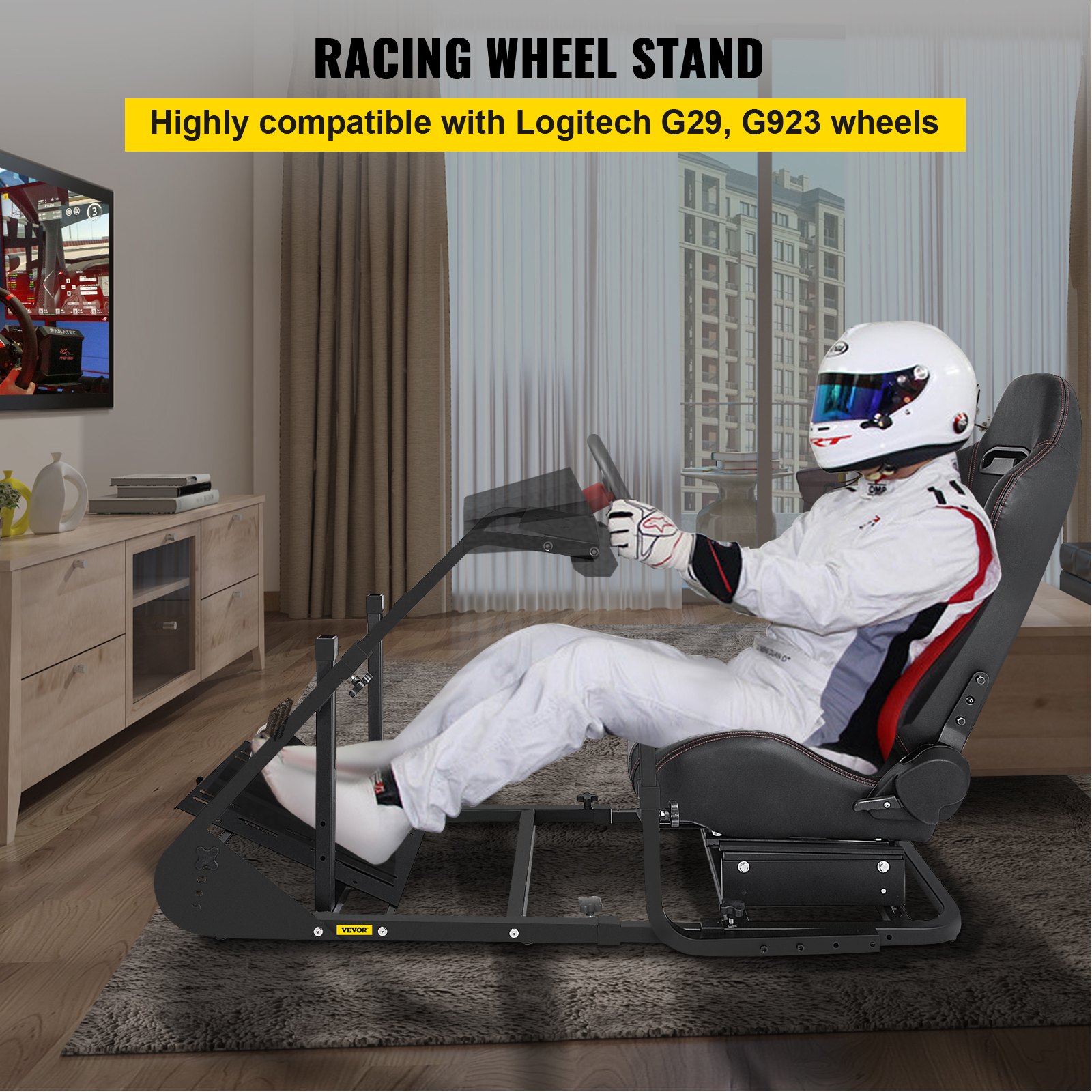 VEVOR Vevor Rs6 Racing Simulator Cockpit Gaming Chair W/ Stand Carbon ...