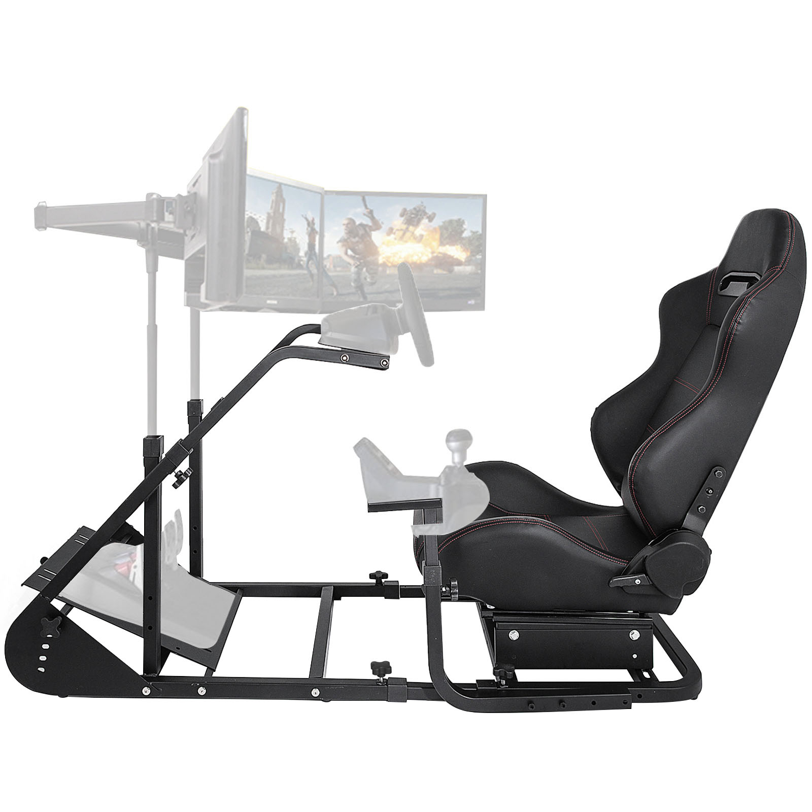 Rs6 Racing Simulator Cockpit Gaming Chair W/ Stand Stretchable Height ...