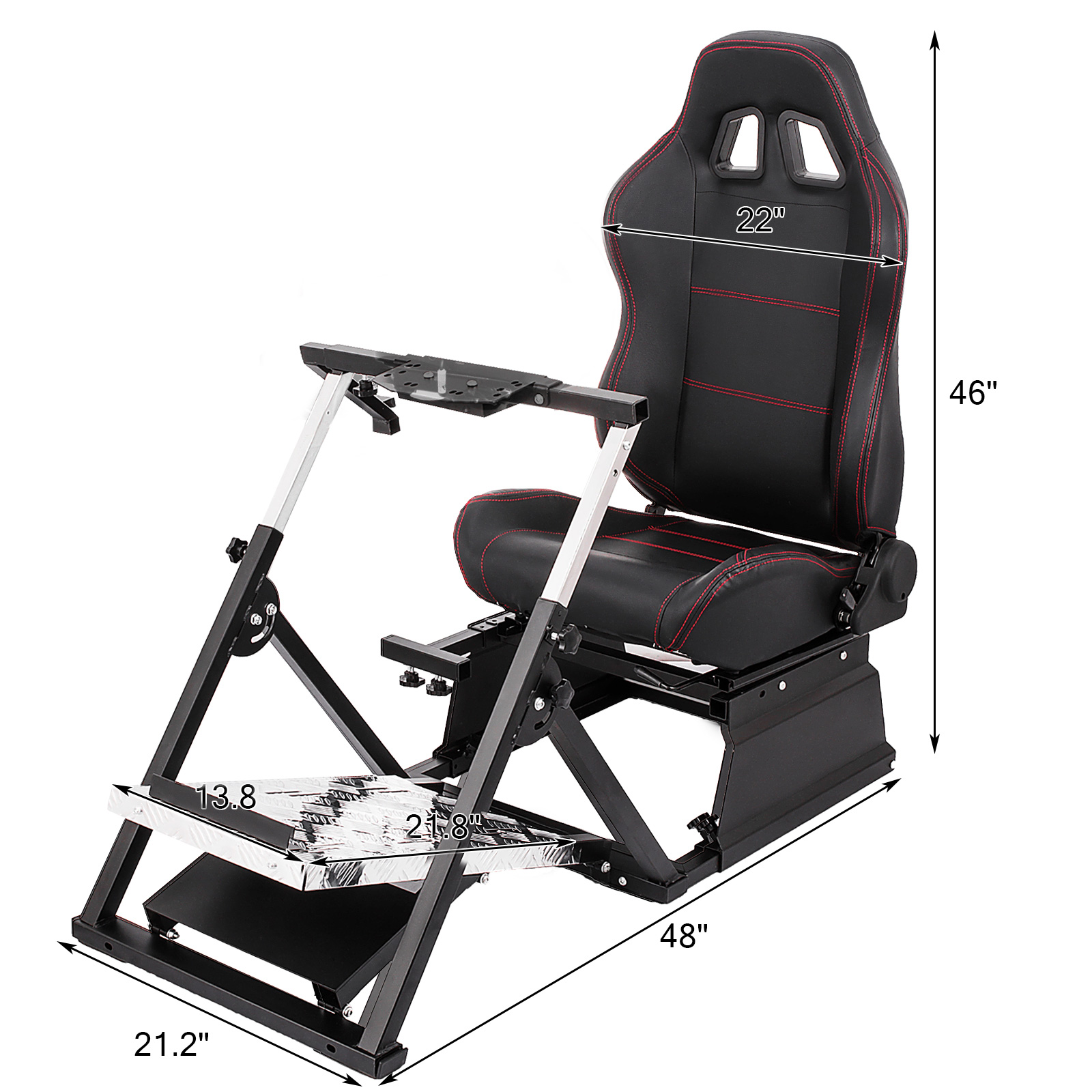 Simulator Cockpit Racing Chair W/ Steering Wheel Stand For Logitech ...